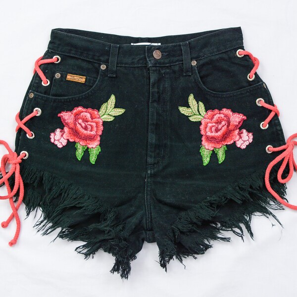 Black Lace Shorts - Etsy