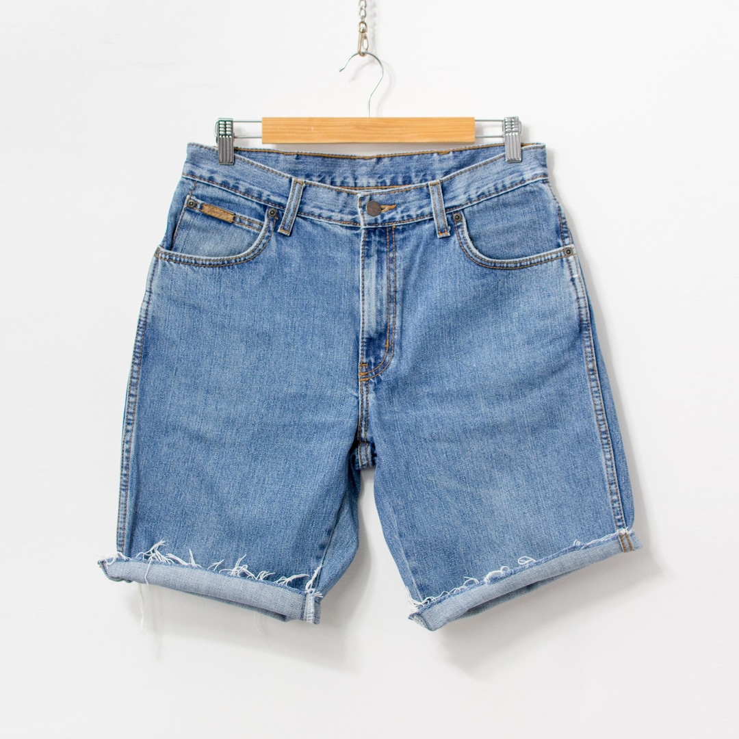 WRANGLER Denim Shorts Vintage Cut-off Blue Jean Cutoffs Women Size W32 ...