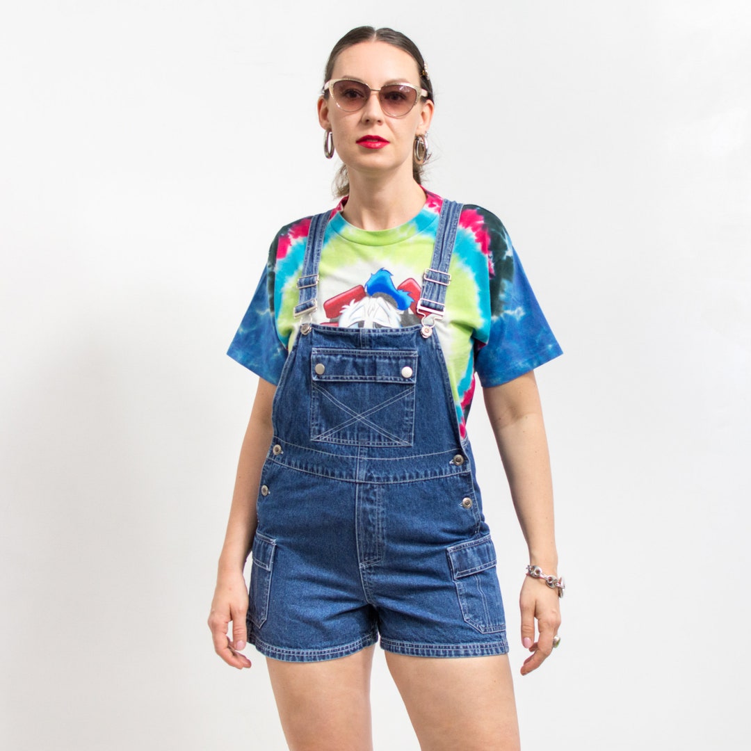 Jean Shortalls 90's Vintage Denim Dungarees Overalls Women Size M - Etsy