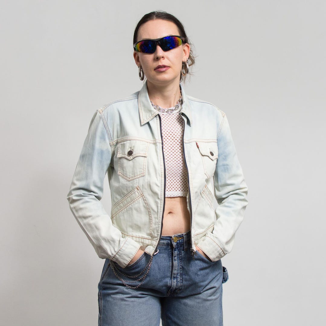 Levi's Vintage Denim Jacket | Bleached Jean | Women Size L - Etsy