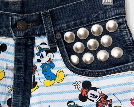 Wrangler shorts Mickey Mouse pattern reworked cut off… - Gem