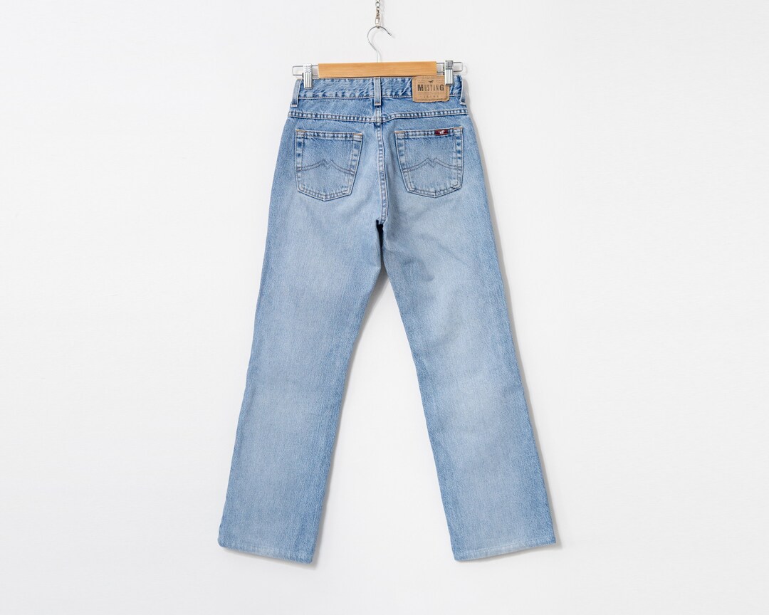 MUSTANG Jeans Vintage Blue Denim Straight Leg Size W26 L28 - Etsy