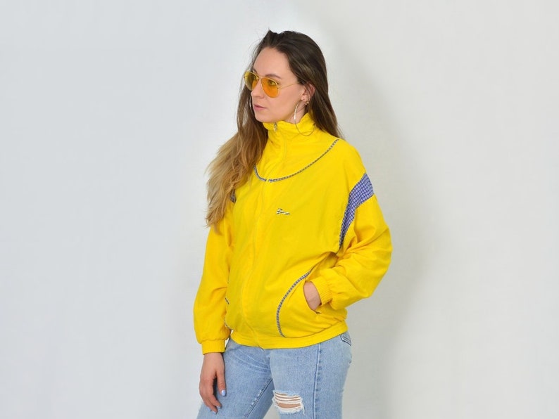 Yellow Windbreaker Vintage Sport Jacket Spring Sun Old School - Etsy