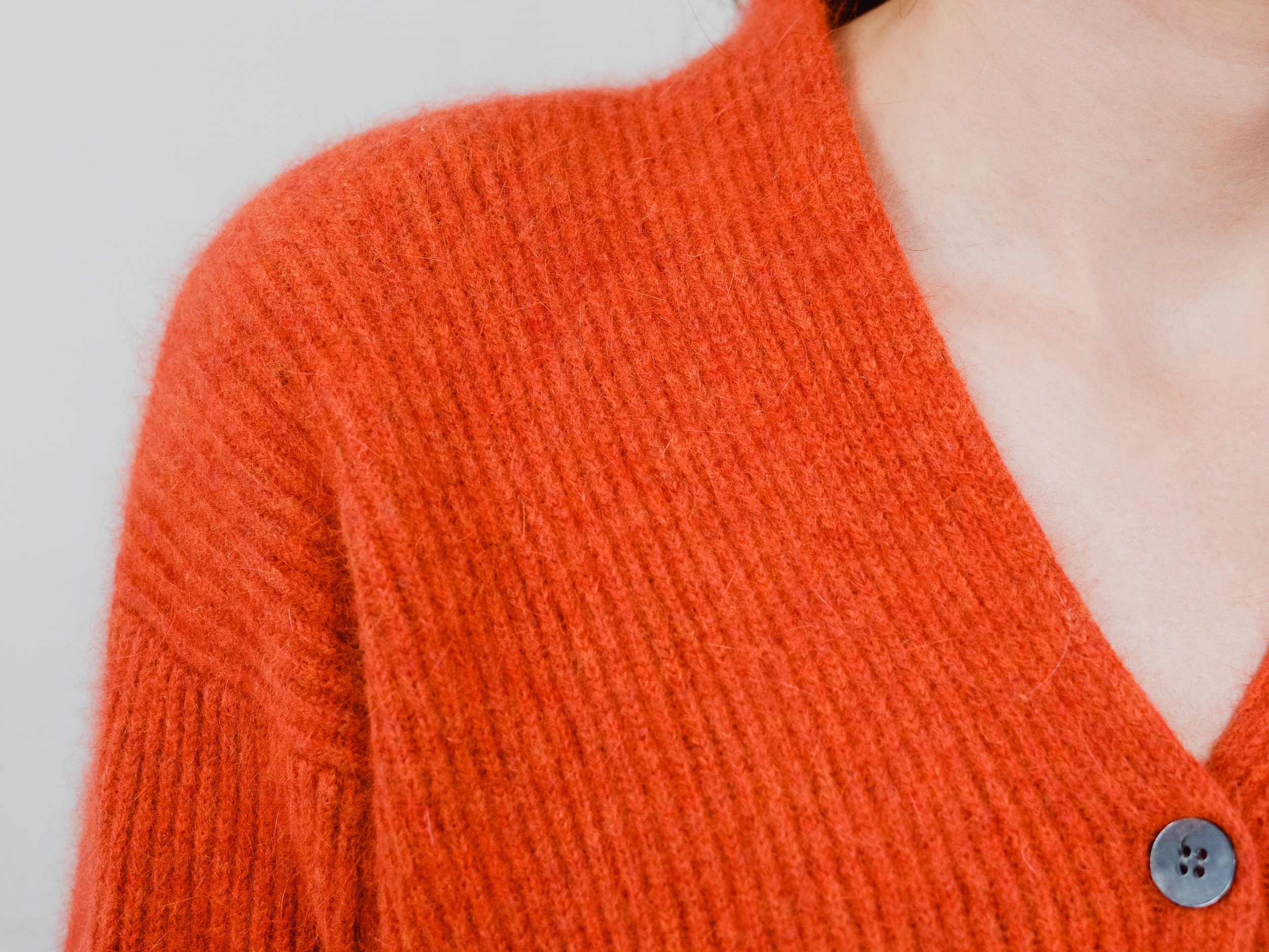 Orange lama wool and angora cardigan hairy vintage sweater | Etsy