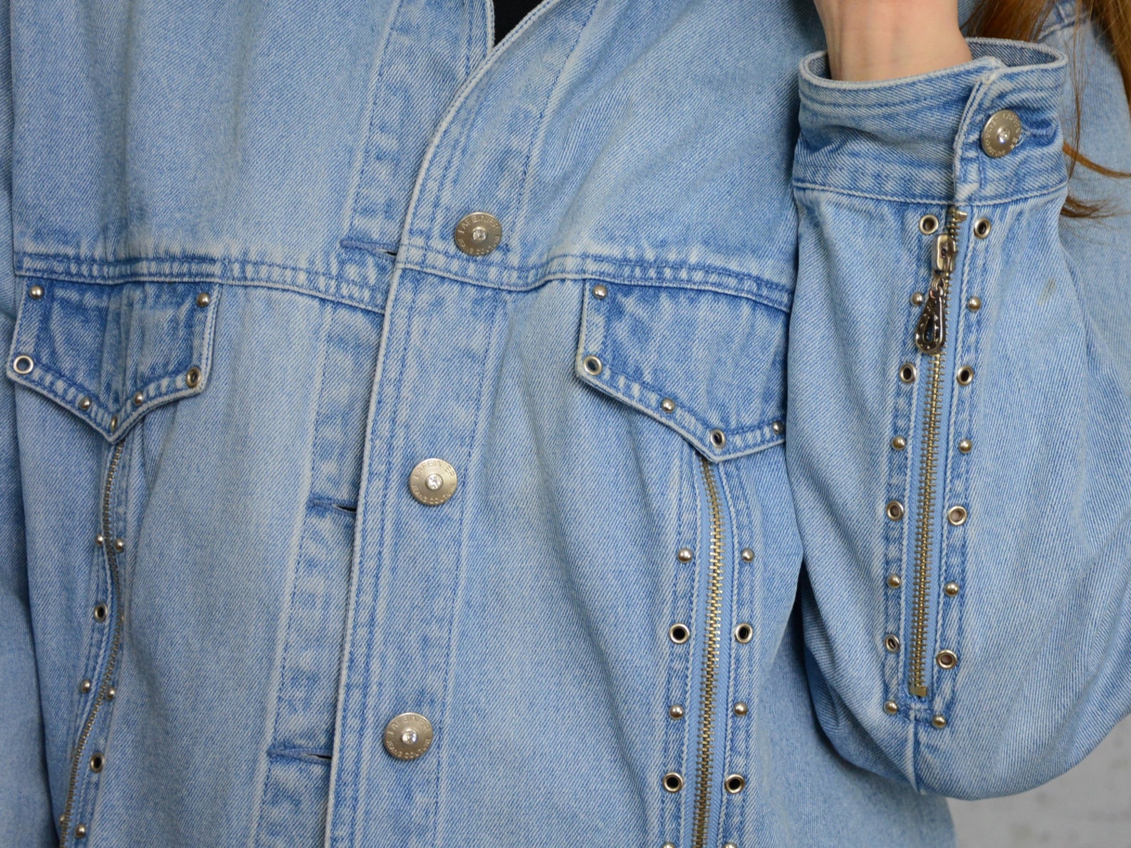 Oversized Denim Jacket Zipper Vintage Grunge Blue Hipster - Etsy