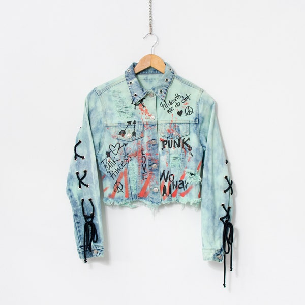 Grunge Denim Jacket - Etsy