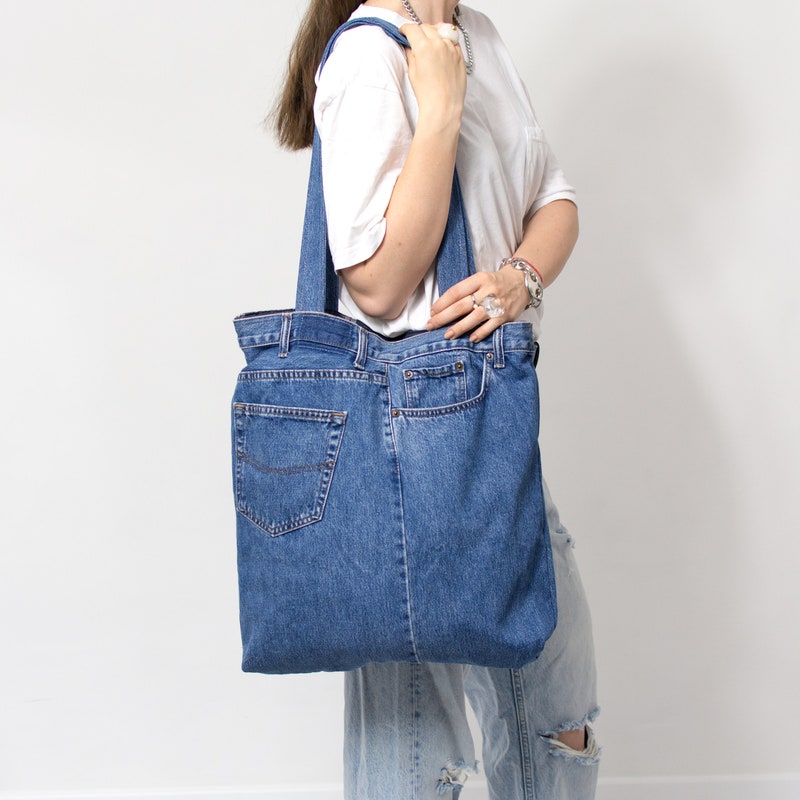 Denim Tote Bag - Etsy