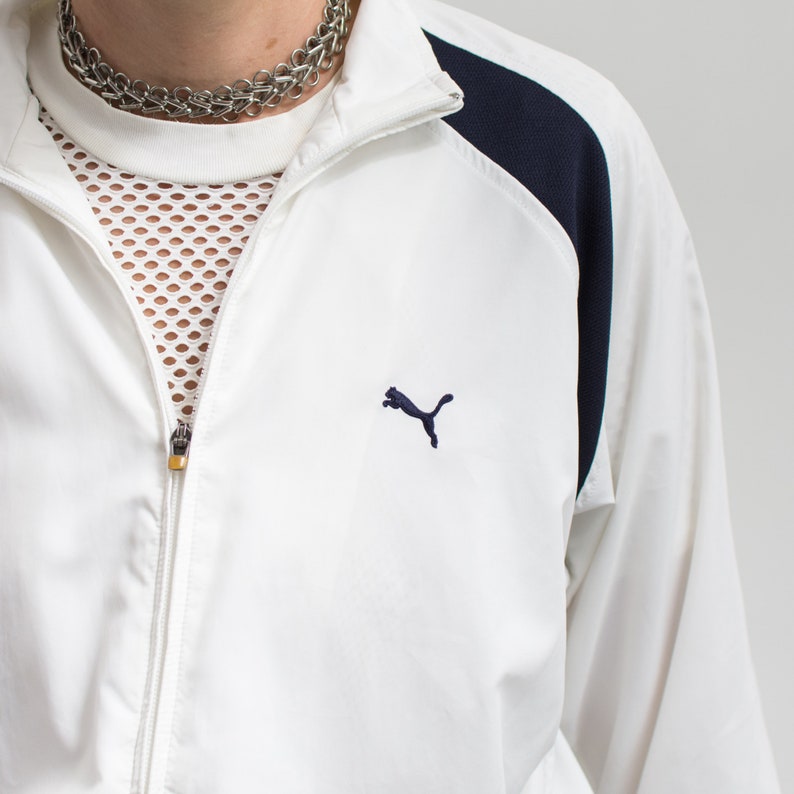 PUMA Track Jacket Vintage White Women Size L/XL - Etsy