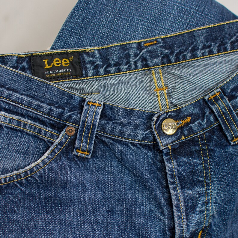 Lee Jeans Vintage Blue Denim Straight Leg Women Size M - Etsy