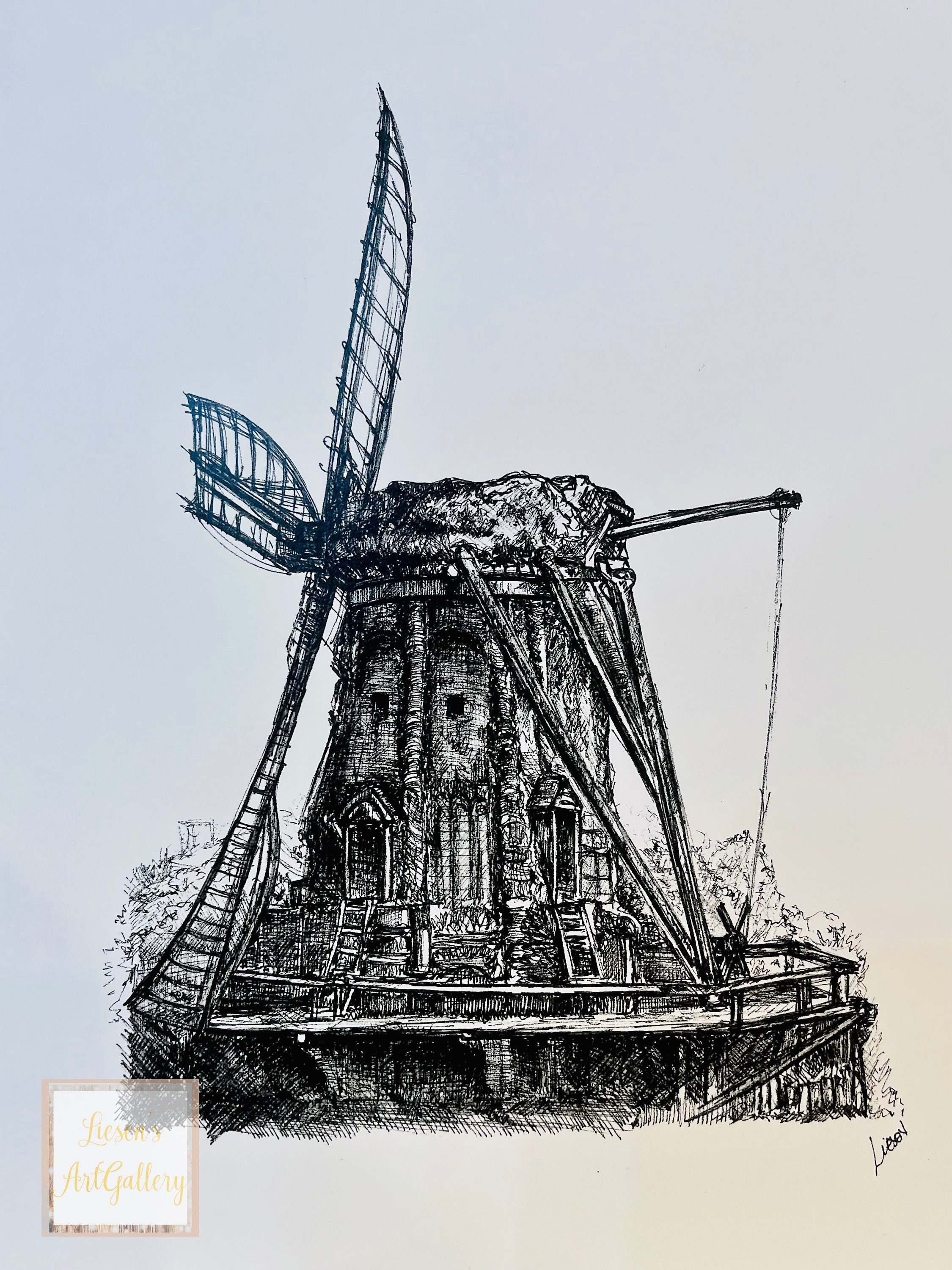 Rembrandt's Windmill Print - Etsy