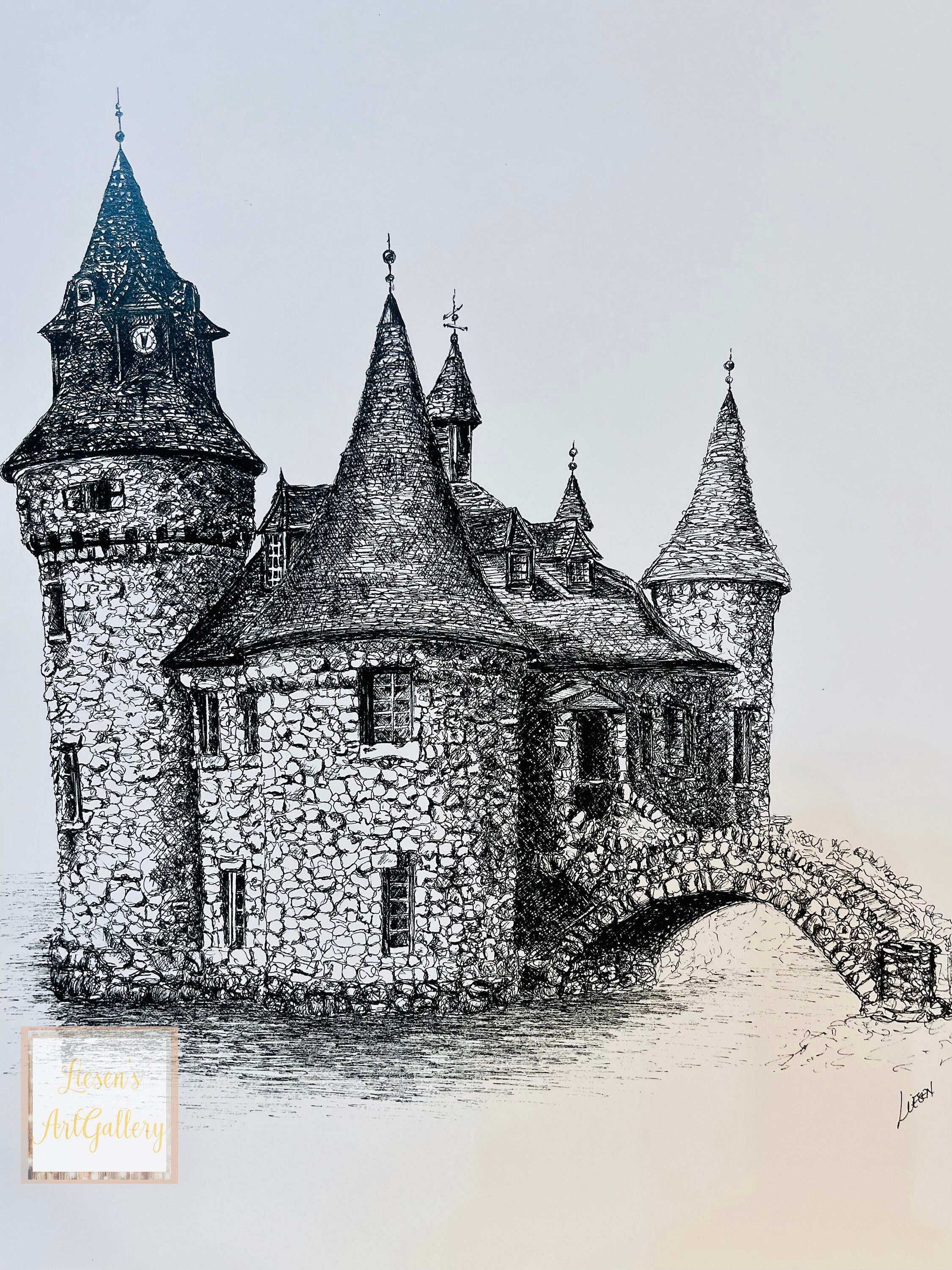 Castle Print - Etsy