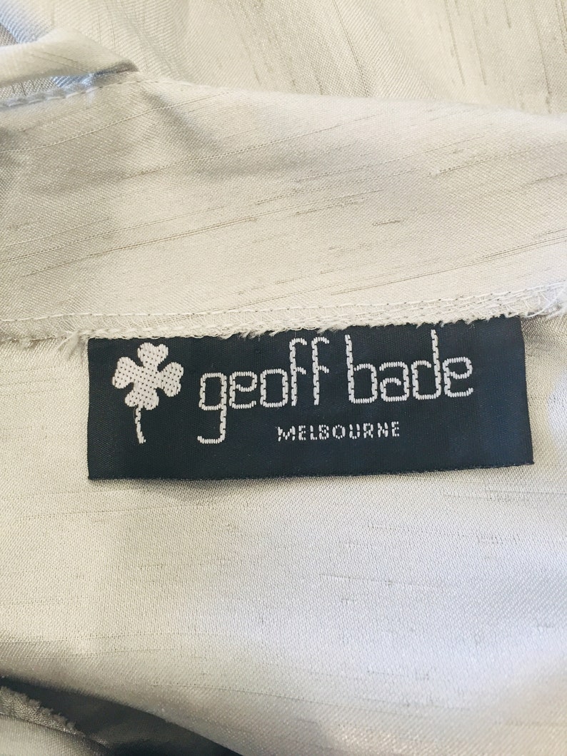 Vintage 1970s Geoff Bade Silver Party Dress With Handpainted - Etsy