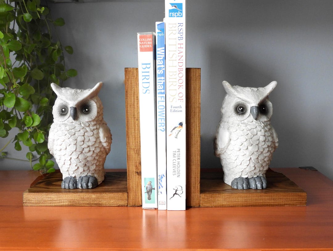 Bird Bookends, Owl Bookends, Wooden Bookends, Pair of Bookends, Book ...