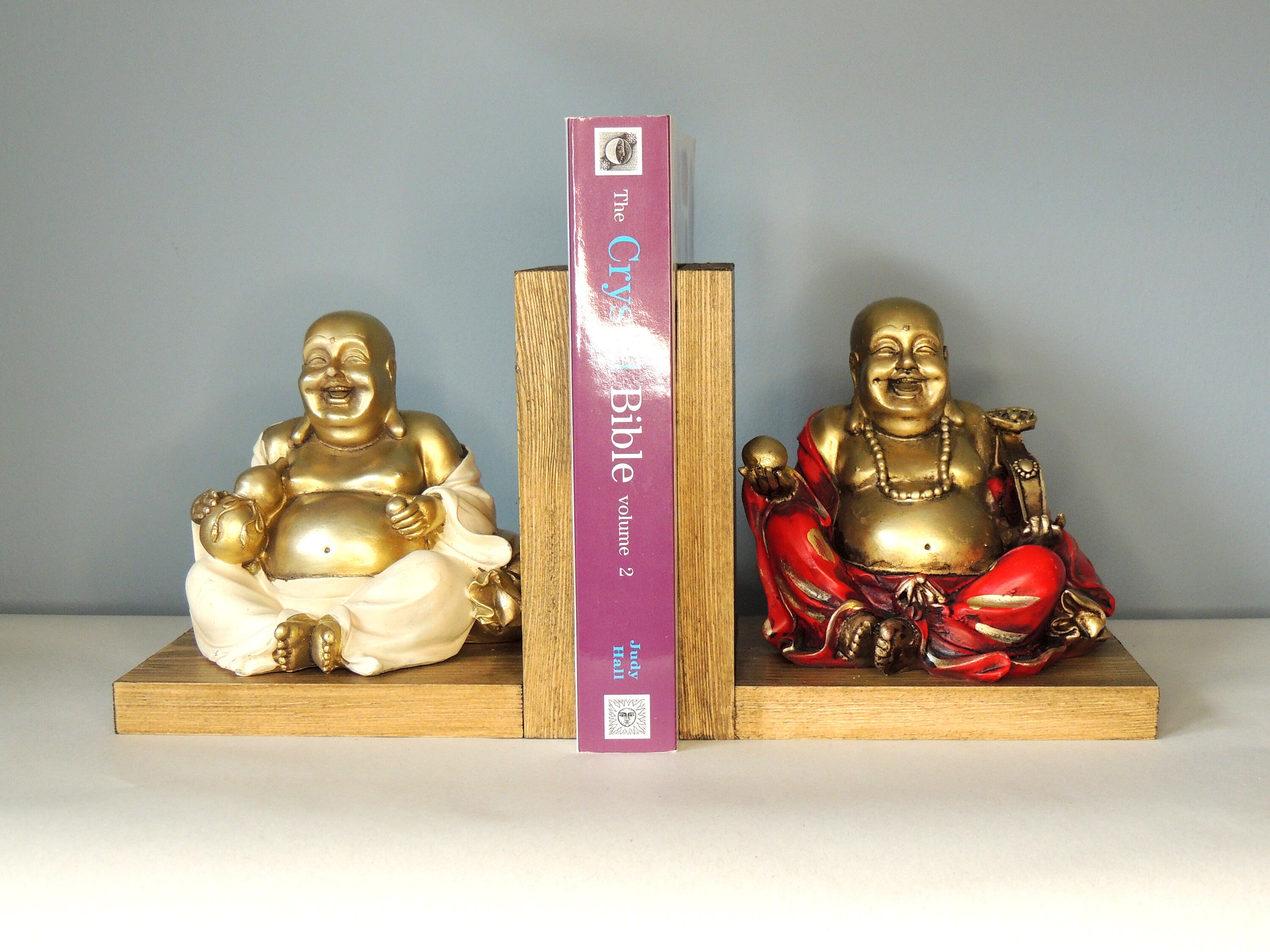 Buddha Bookends Wooden Bookends Pair of Bookends Book - Etsy