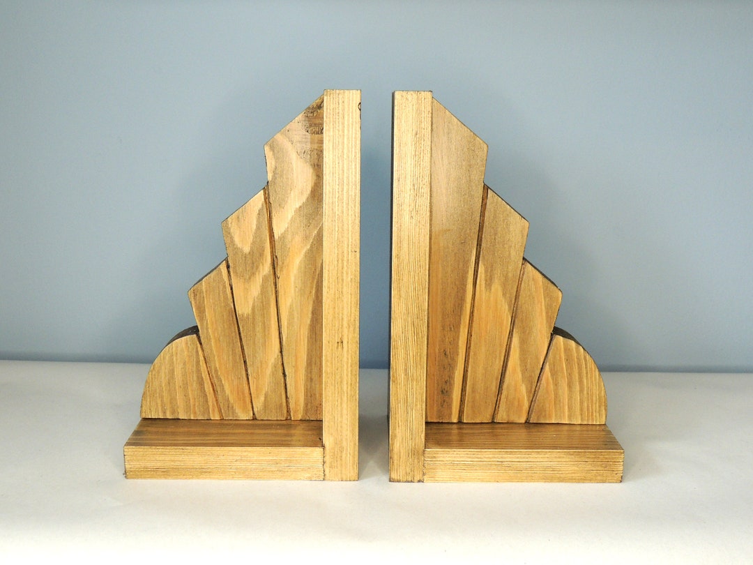 Art Deco Style Bookends Wooden Bookends Book Stopper style - Etsy UK