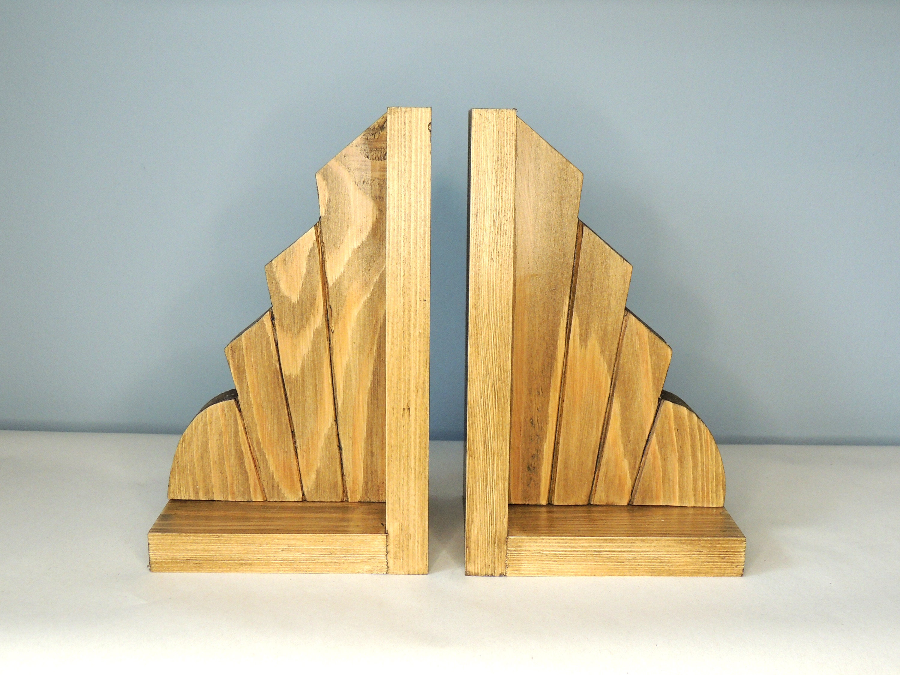 Art Deco Style Bookends Wooden Bookends Book Stopper style - Etsy UK