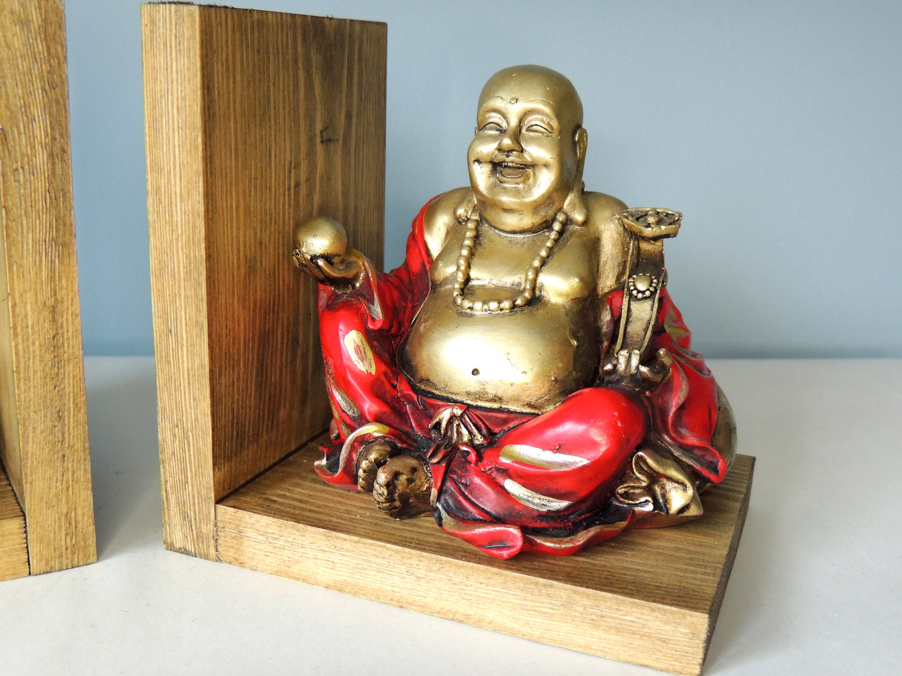 Buddha Bookends Wooden Bookends Pair of Bookends Book - Etsy
