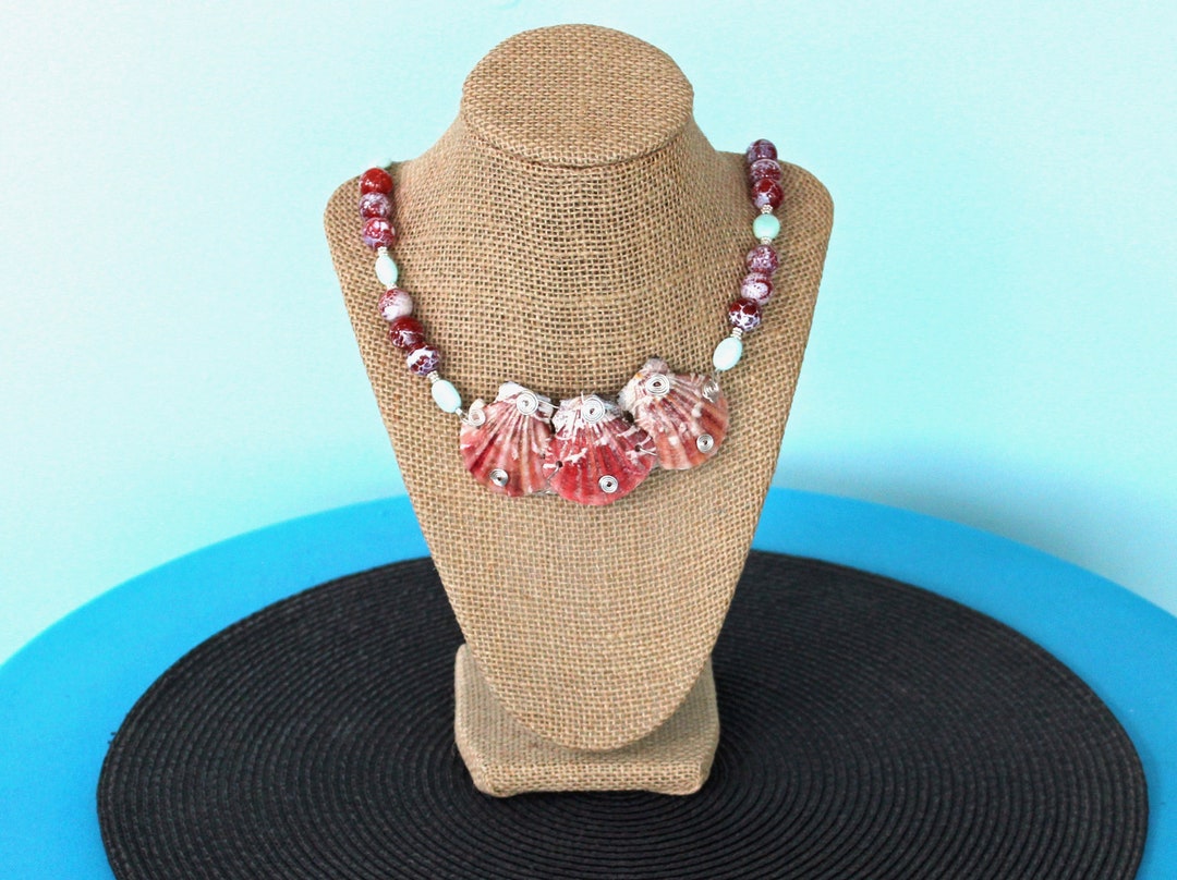 Seashell Jewelry, Collar Necklace, Boho Jewelry, Scallop Shell, Art ...