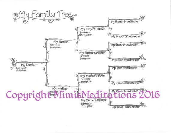 My Family Tree Vine and Flower | Etsy