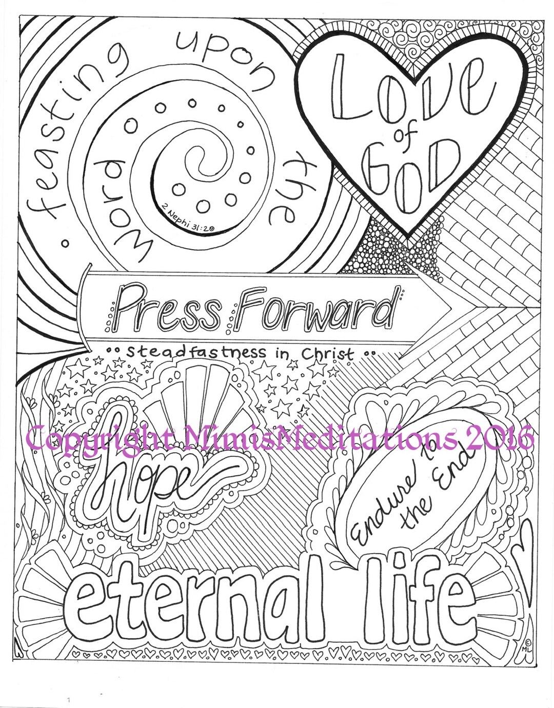 Bulk License Coloring Page LDS Youth Theme 2016 (up to 40 Copies) - Etsy