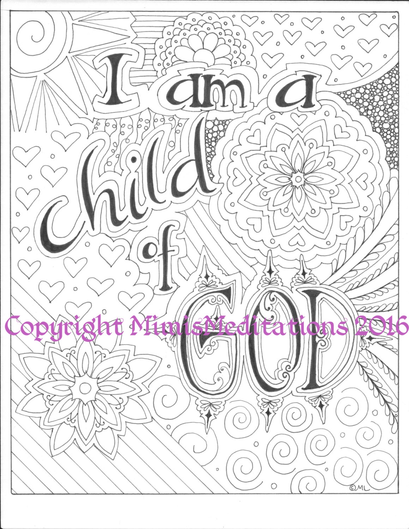 Coloring Page I Am A Child of God - Etsy