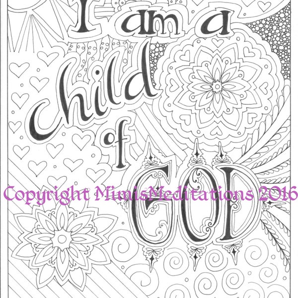 I Am a Child of God Coloring Page - Etsy