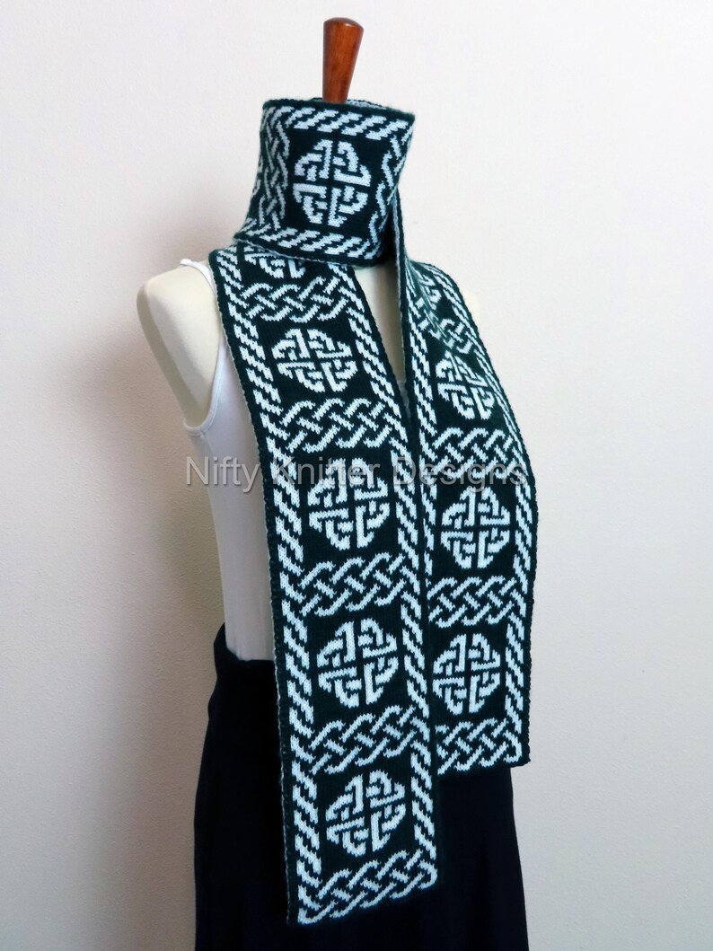 Celtic Knot Scarf Knitting Pattern: Reversible Double Knit Design (PDF ...