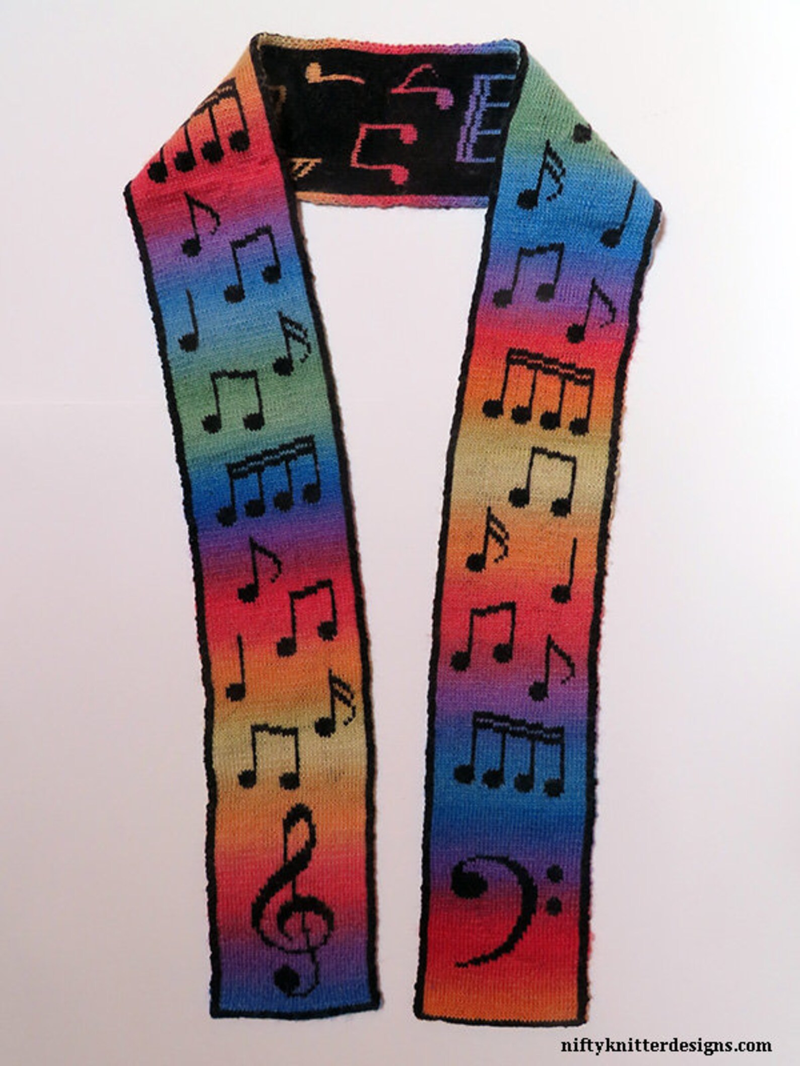 Music Note Scarf Knitting Pattern Musical Scarf - Etsy