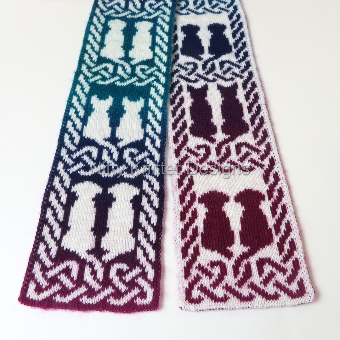 Celtic Dog Scarf Knitting Pattern: Reversible Double Knit Design (PDF ...
