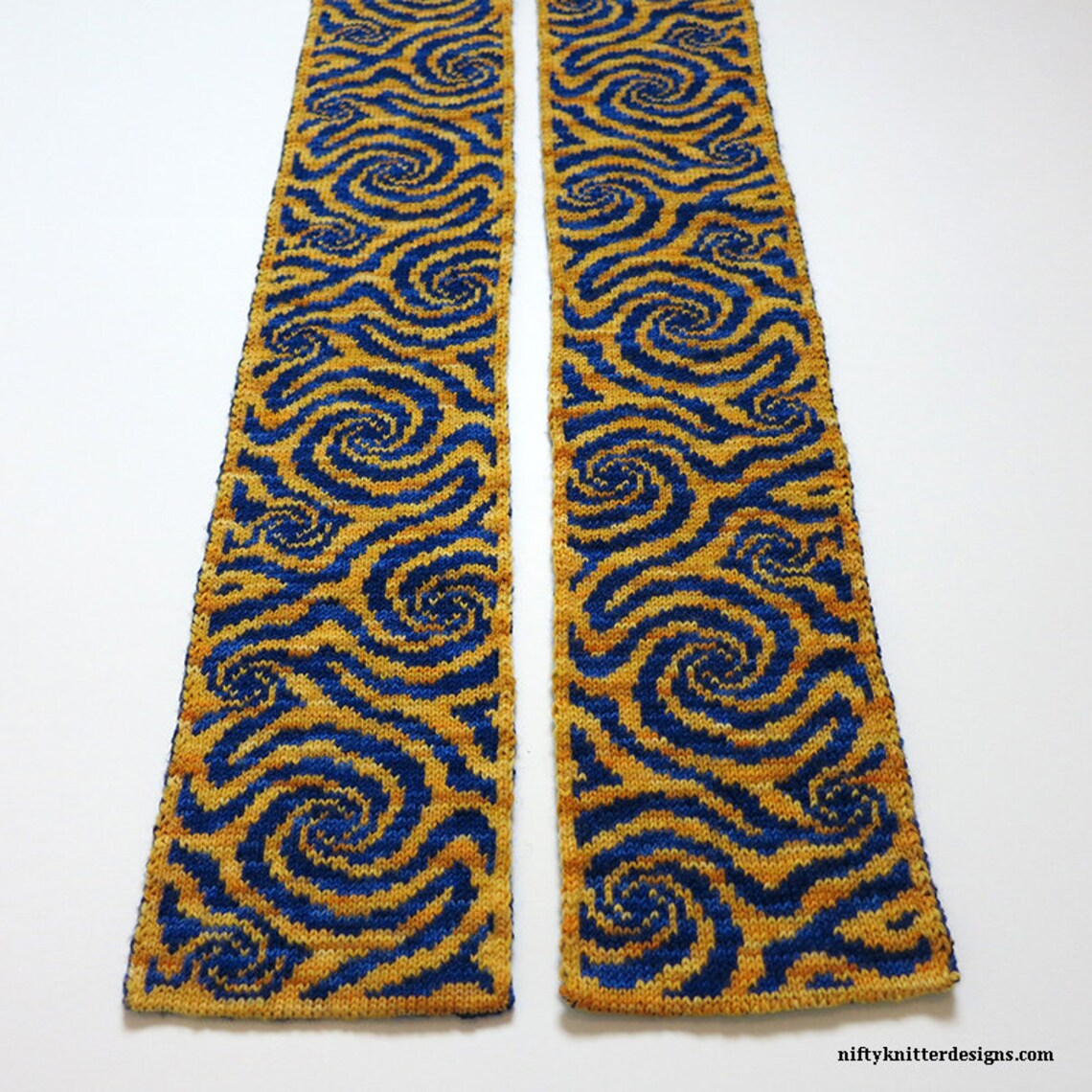 Van Gogh Starry Night Knitting Pattern Whirl Scarf | Etsy