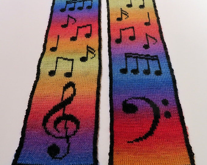 Navy Music Notes Print Infinity / Long Scarf Women's Accessories Gift ...