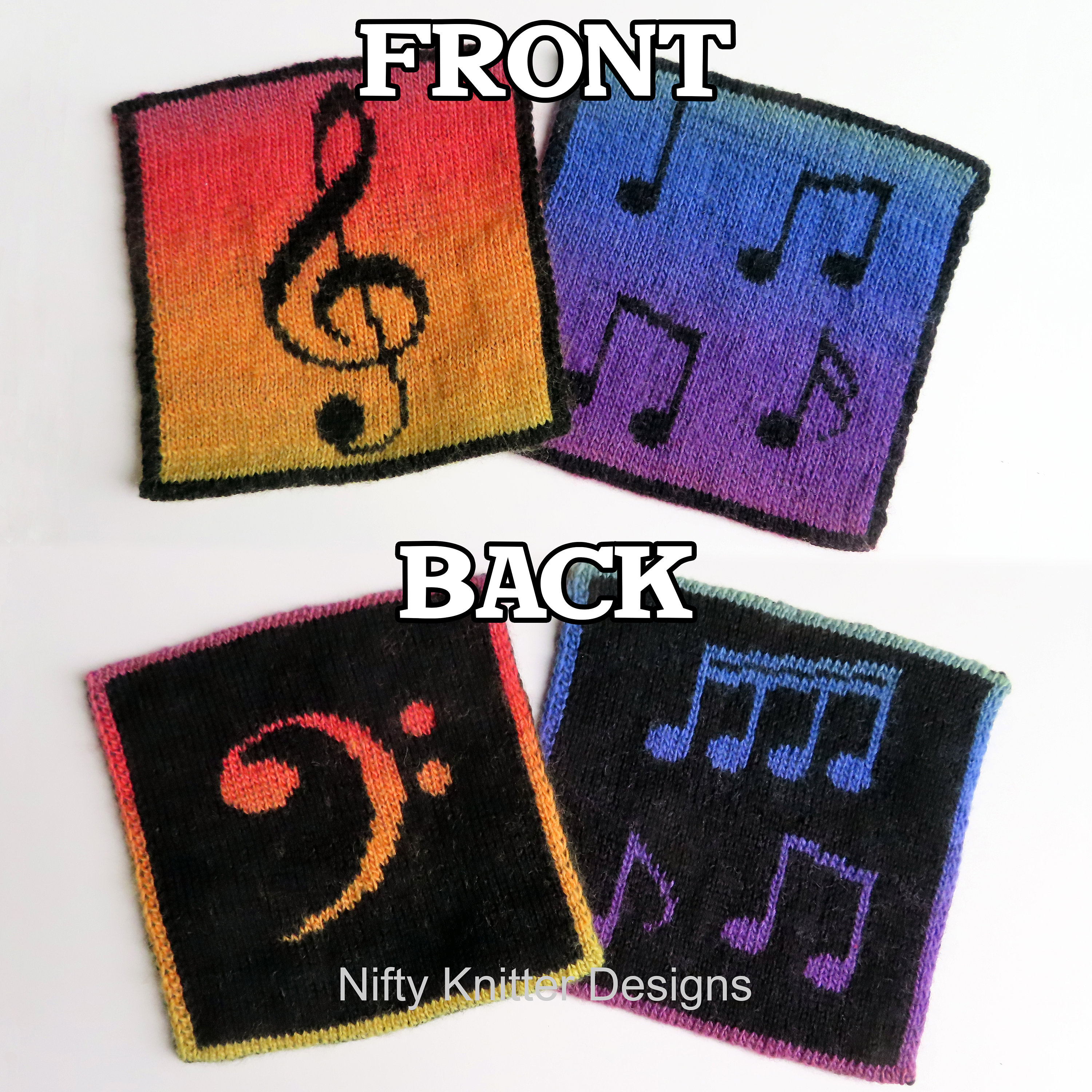 Music Note Potholders Knitting Pattern Musical Potholders - Etsy