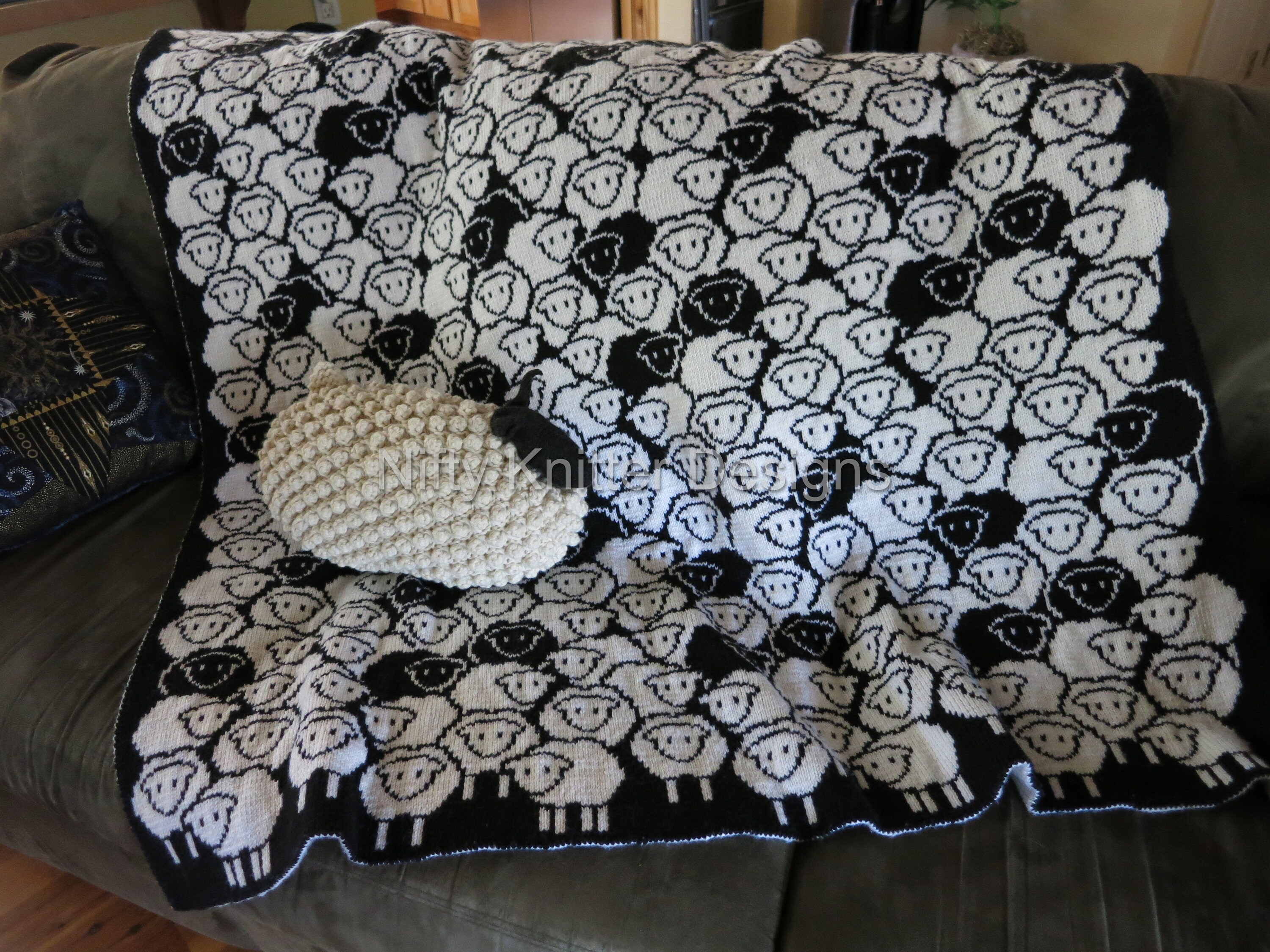 Sheep Blanket Knitting Pattern: Reversible Double Knit Baby & Throw ...