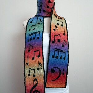 Music Note Scarf Knitting Pattern - Musical Scarf [ENGLISH ONLY, PDF ...