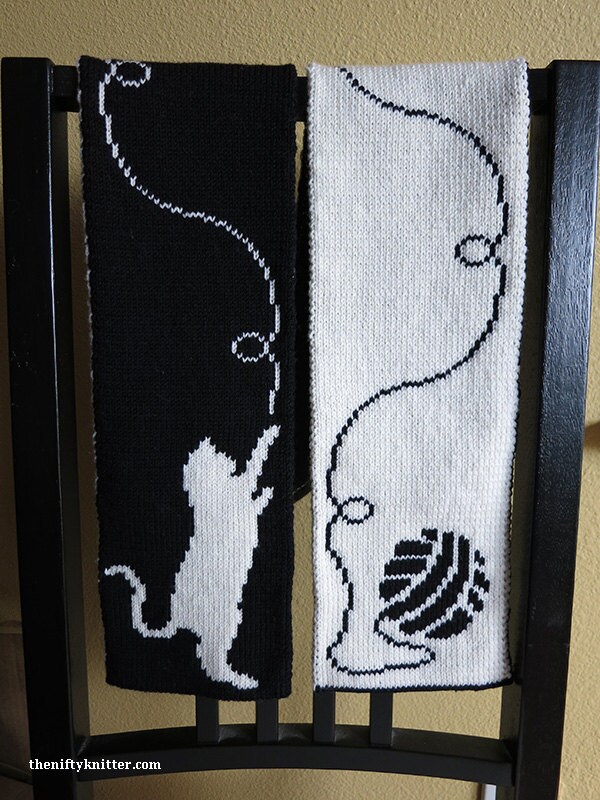 Cute Cat Scarf Knitting Pattern Cattitude Scarf - Etsy