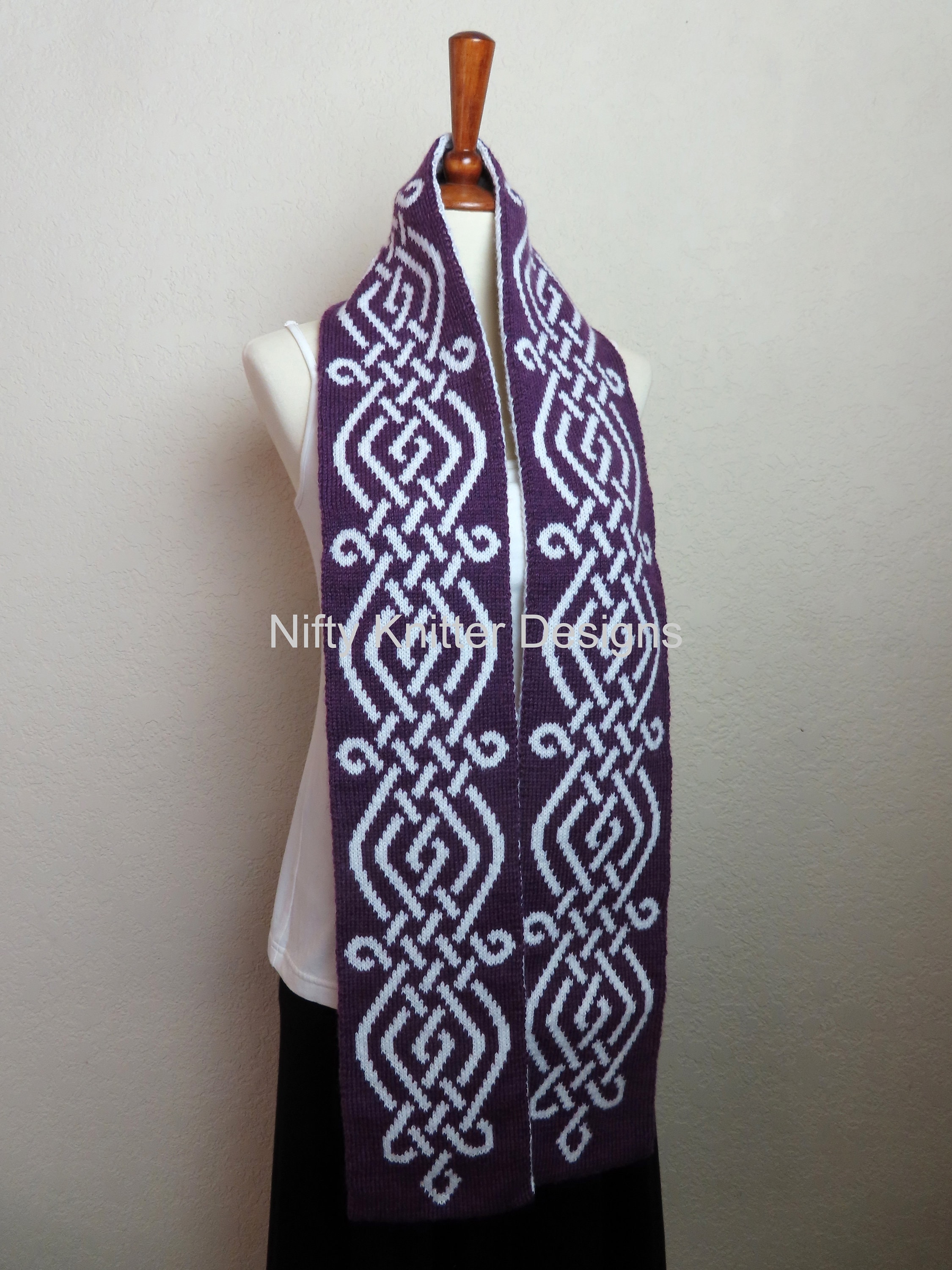 Celtic Scarf Knitting Pattern Celtic Fantasy Scarf - Etsy