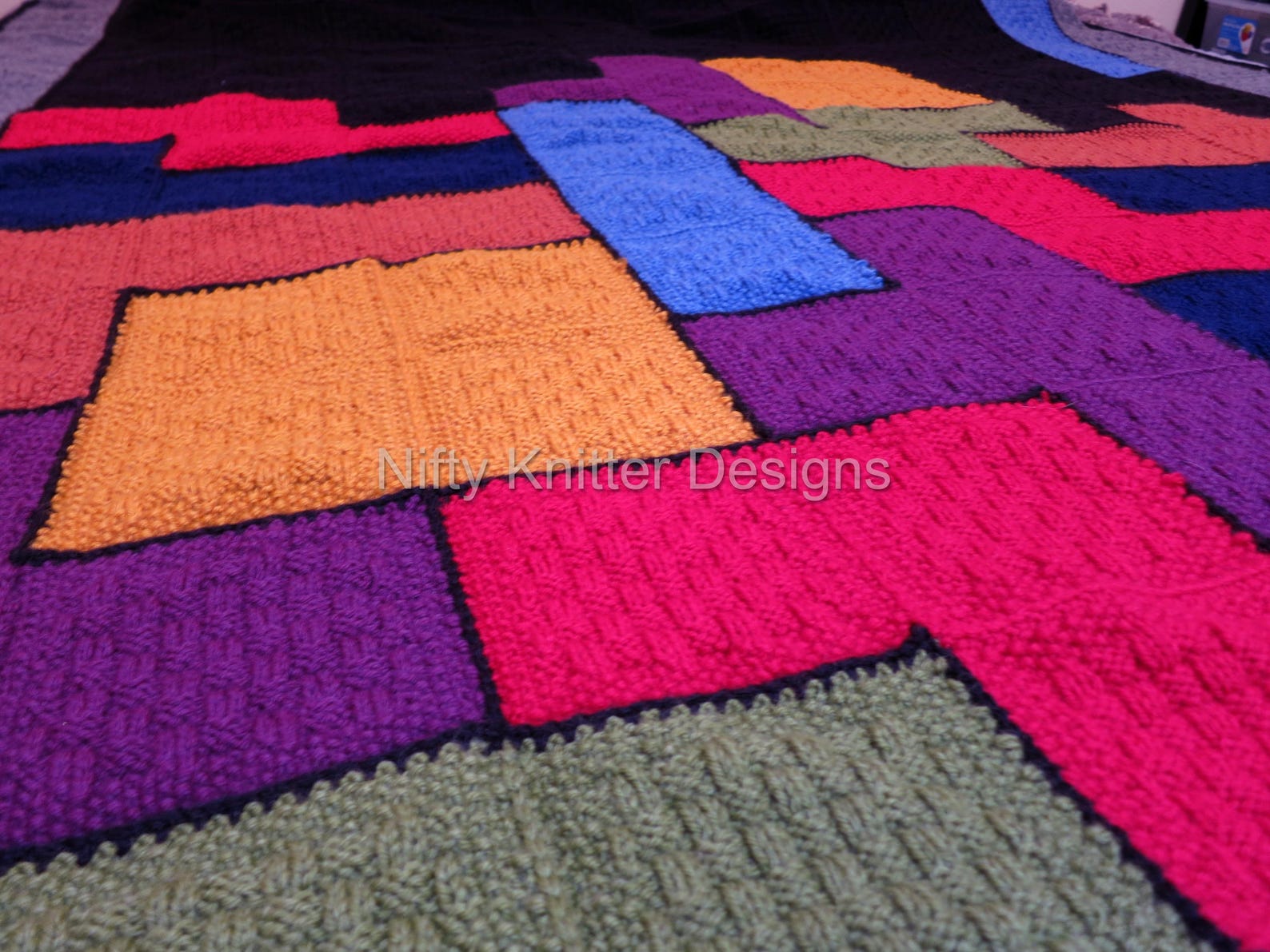 Interlocking Blocks Blanket Knitting Pattern: Modular Design (PDF ...