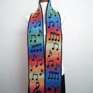 Music Note Scarf Knitting Pattern - Musical Scarf [ENGLISH ONLY, PDF ...