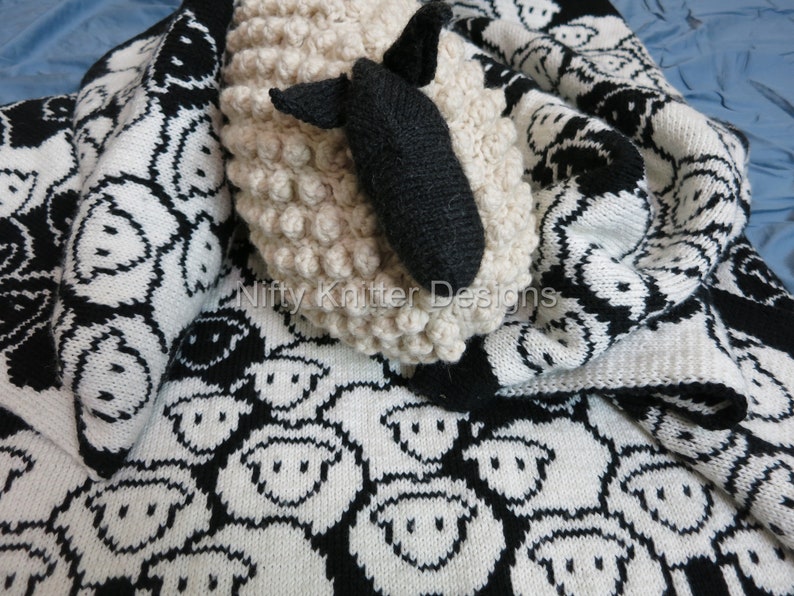 Sheep Blanket Knitting Pattern: Reversible Double Knit Baby & Throw ...