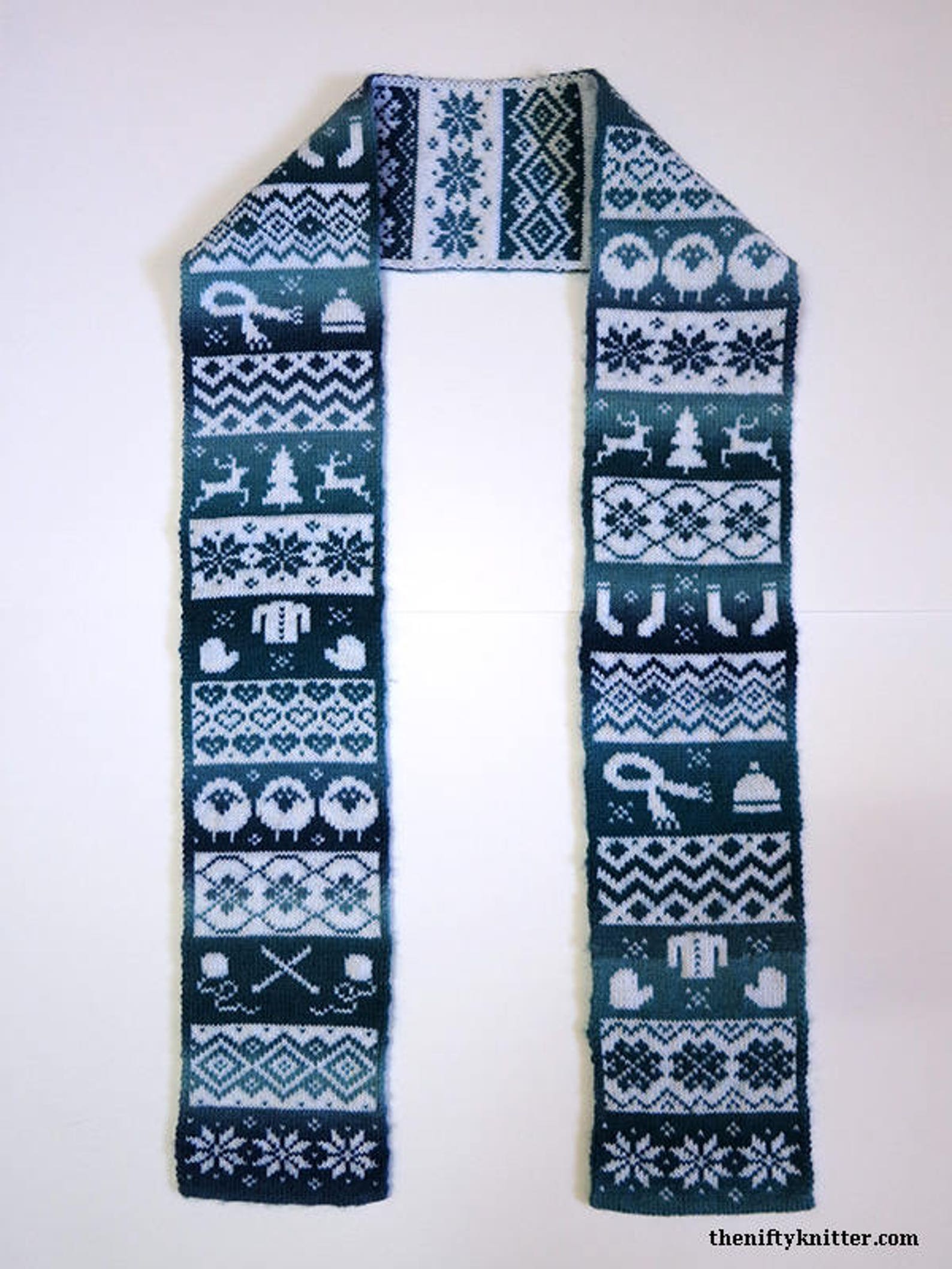 Winter Sheep Scarf Knitting Pattern Knit Season Scarf - Etsy