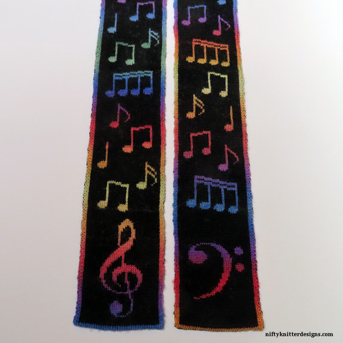 Music Note Scarf Knitting Pattern Musical Scarf | Etsy