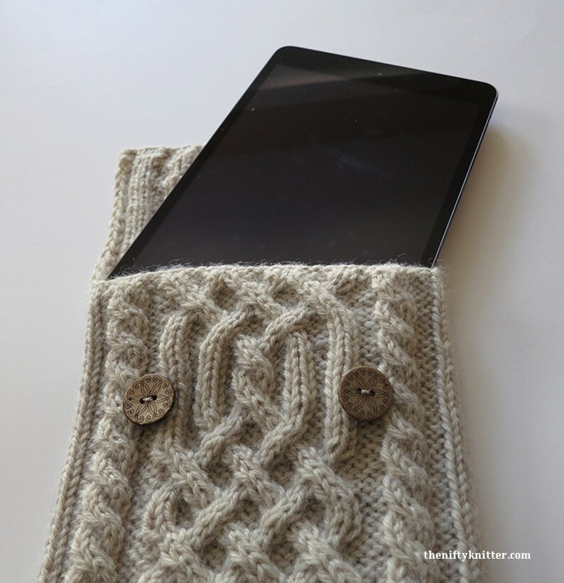 Celtic Knot Tablet Case Knitting Pattern: Cabled iPad Mini Cover (PDF ...