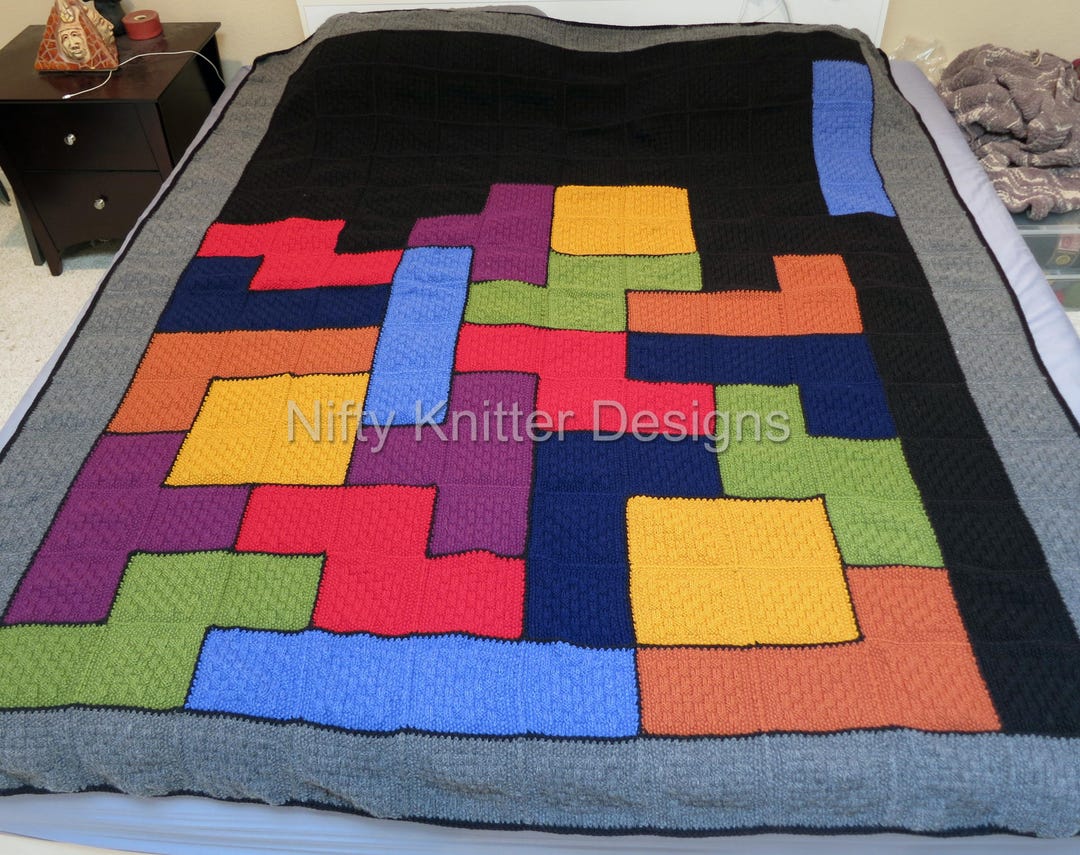 Interlocking Blocks Blanket Knitting Pattern: Modular Design (PDF ...