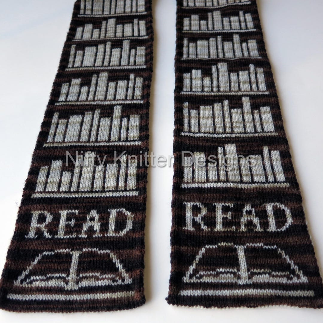 Book Scarf Knitting Pattern: Reversible Double Knit Design (PDF ...