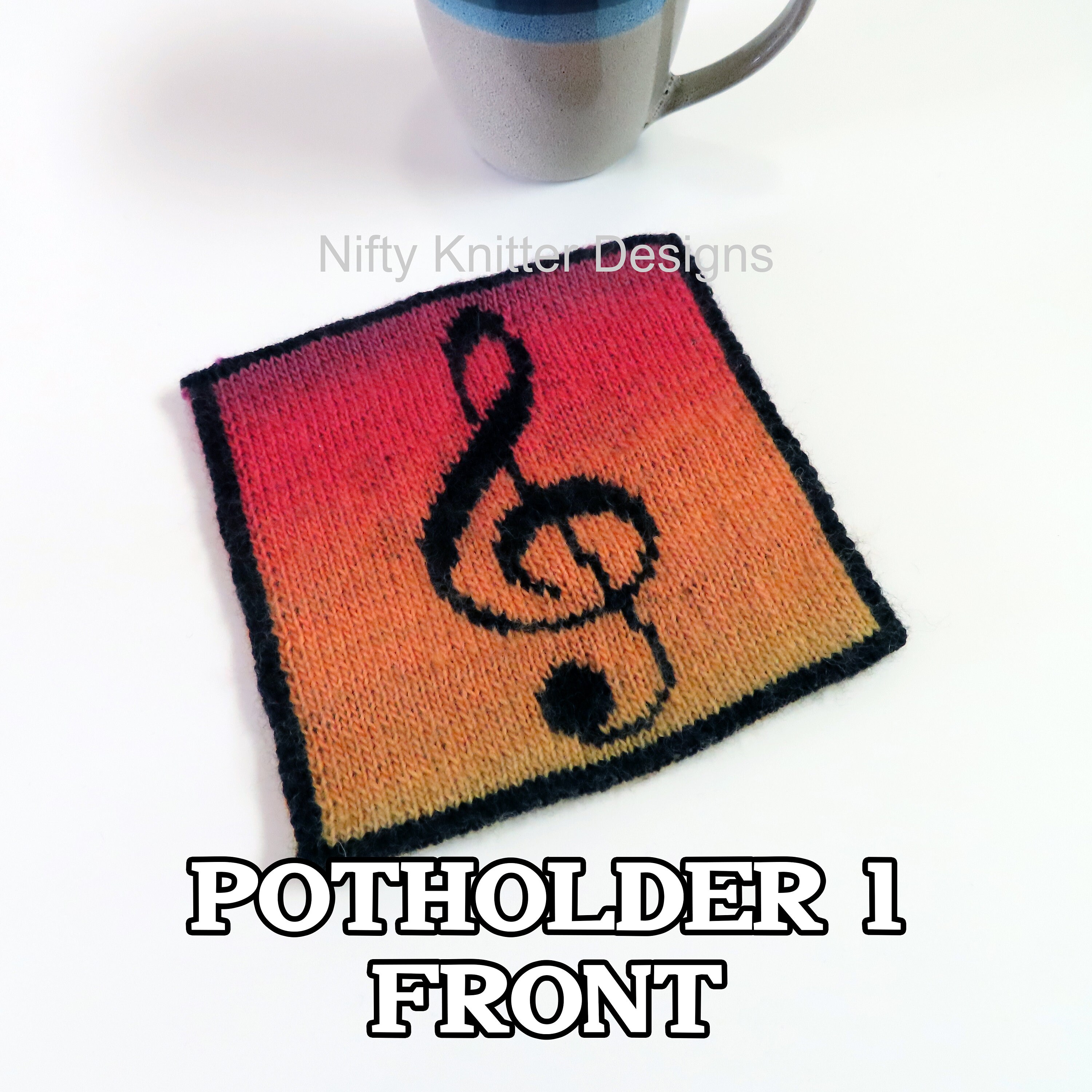 Music Note Potholders Knitting Pattern Musical Potholders - Etsy