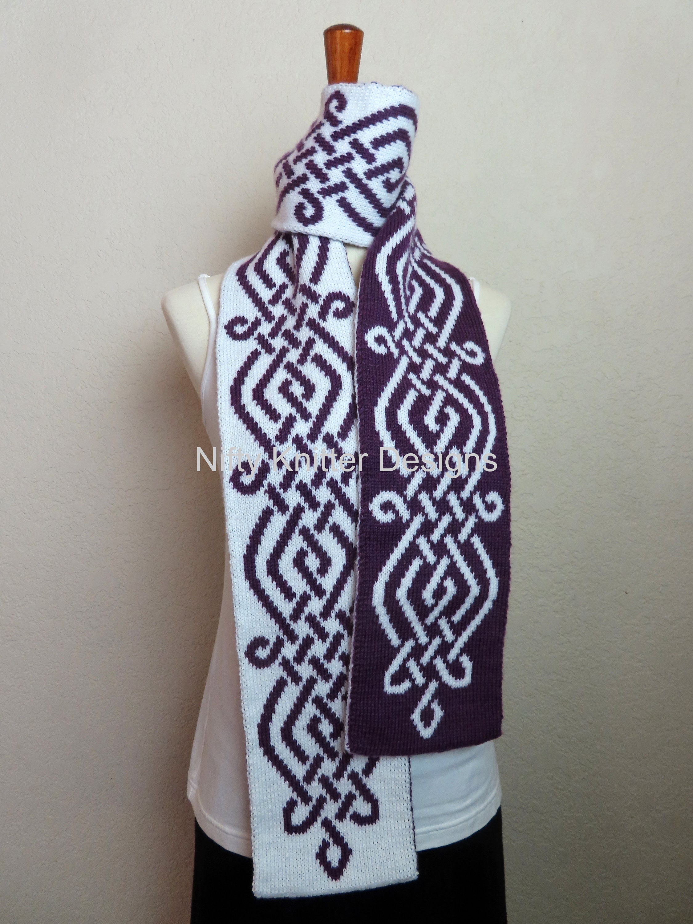 Celtic Scarf Knitting Pattern Celtic Fantasy Scarf - Etsy