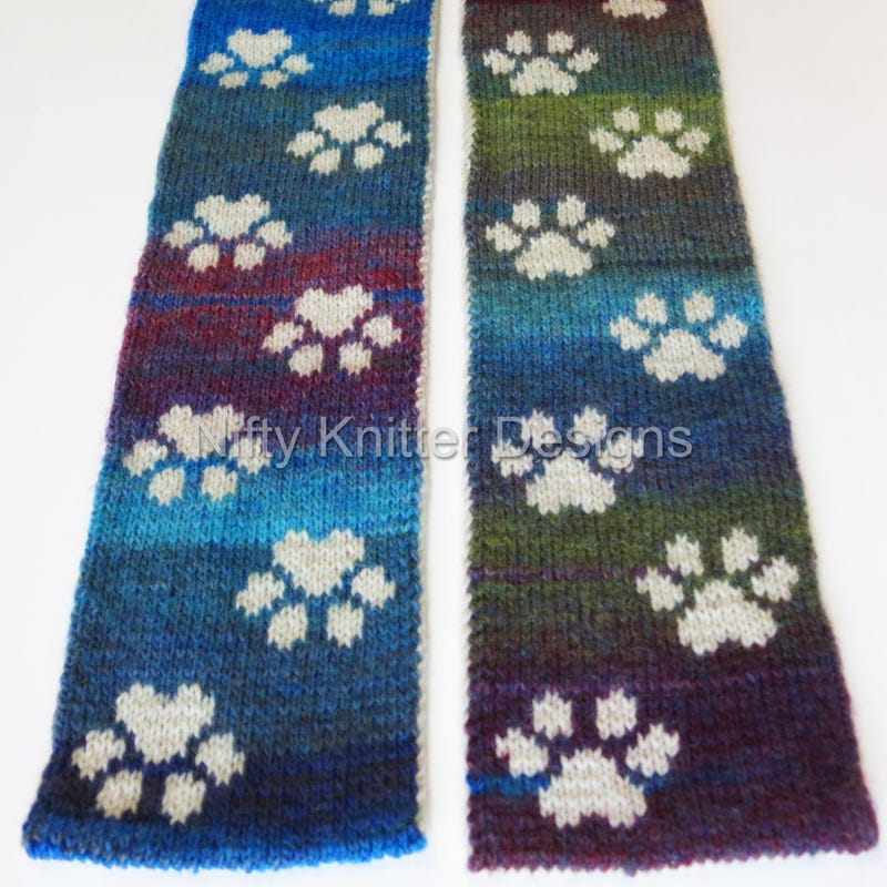 Knit Scarf With Print - Etsy