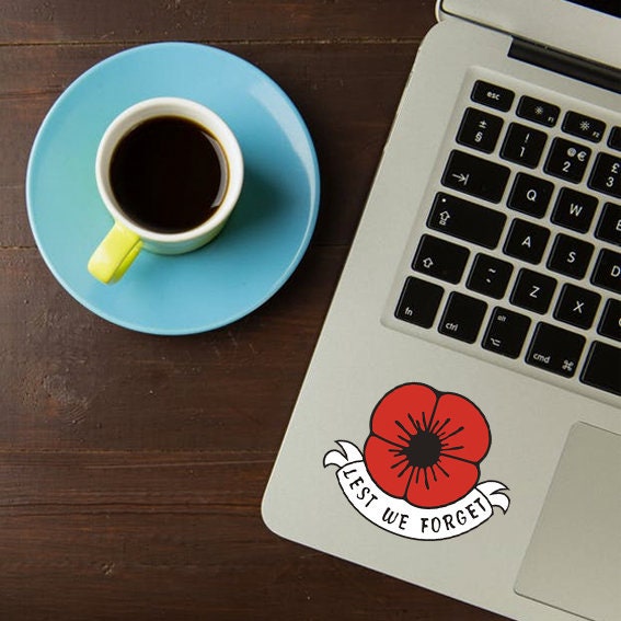Remembrance Day Simple Lest We Forget Remembrance Day Sticker - Etsy UK