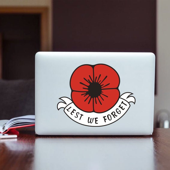 Remembrance Day Simple Lest We Forget Remembrance Day Sticker - Etsy UK