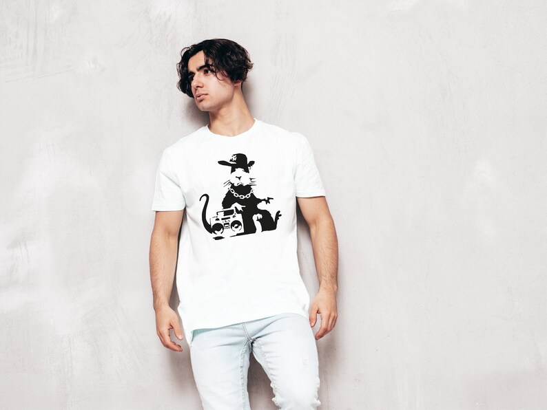 Banksy Rat Ghetto Design T-shirts for Men and Woman, Make a Statement ...